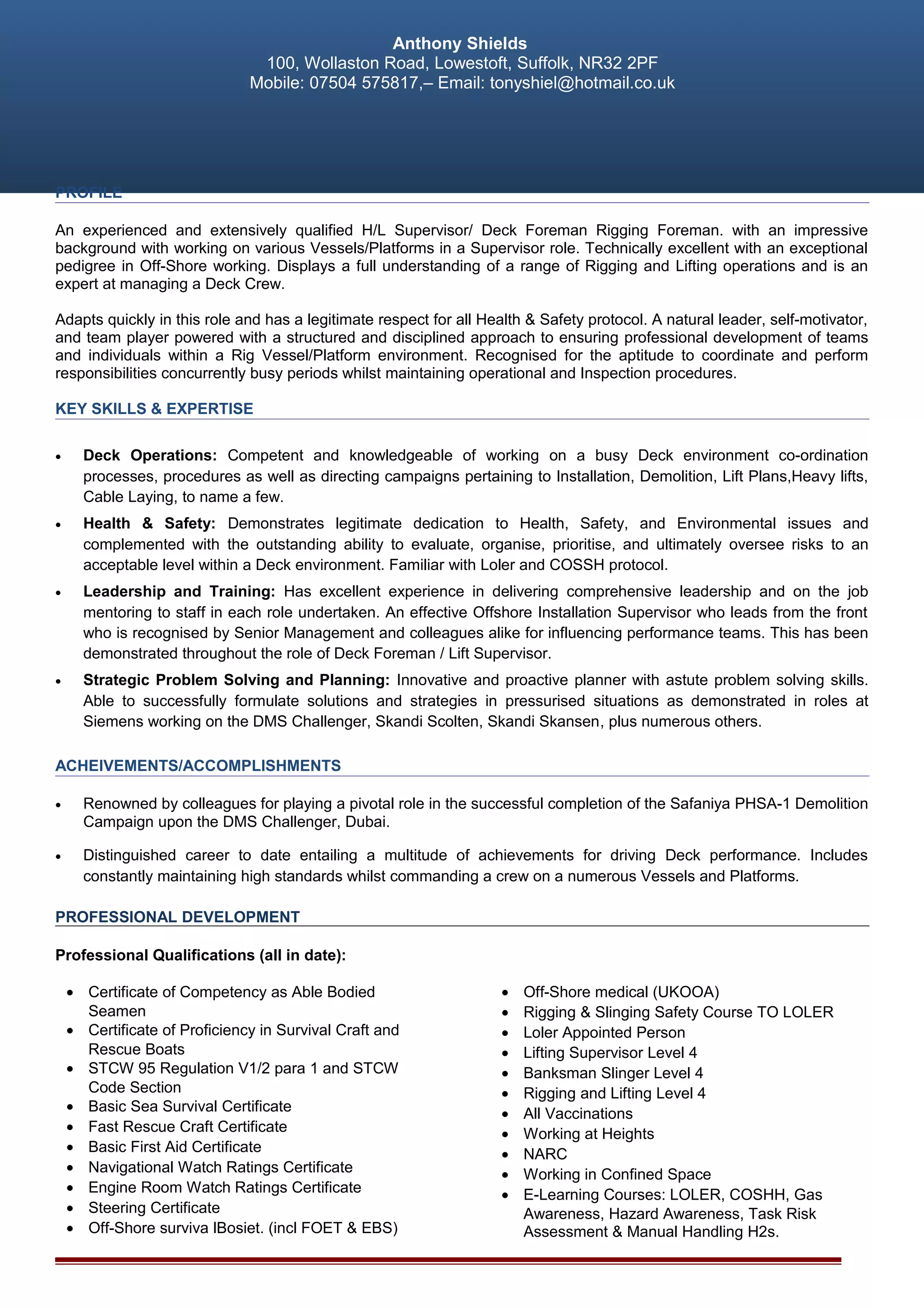 AnthonyShieldsCV | DOC