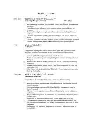 Vasile Nicholas Resume | DOC