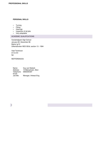 Tracey Cornelissen CV | PDF