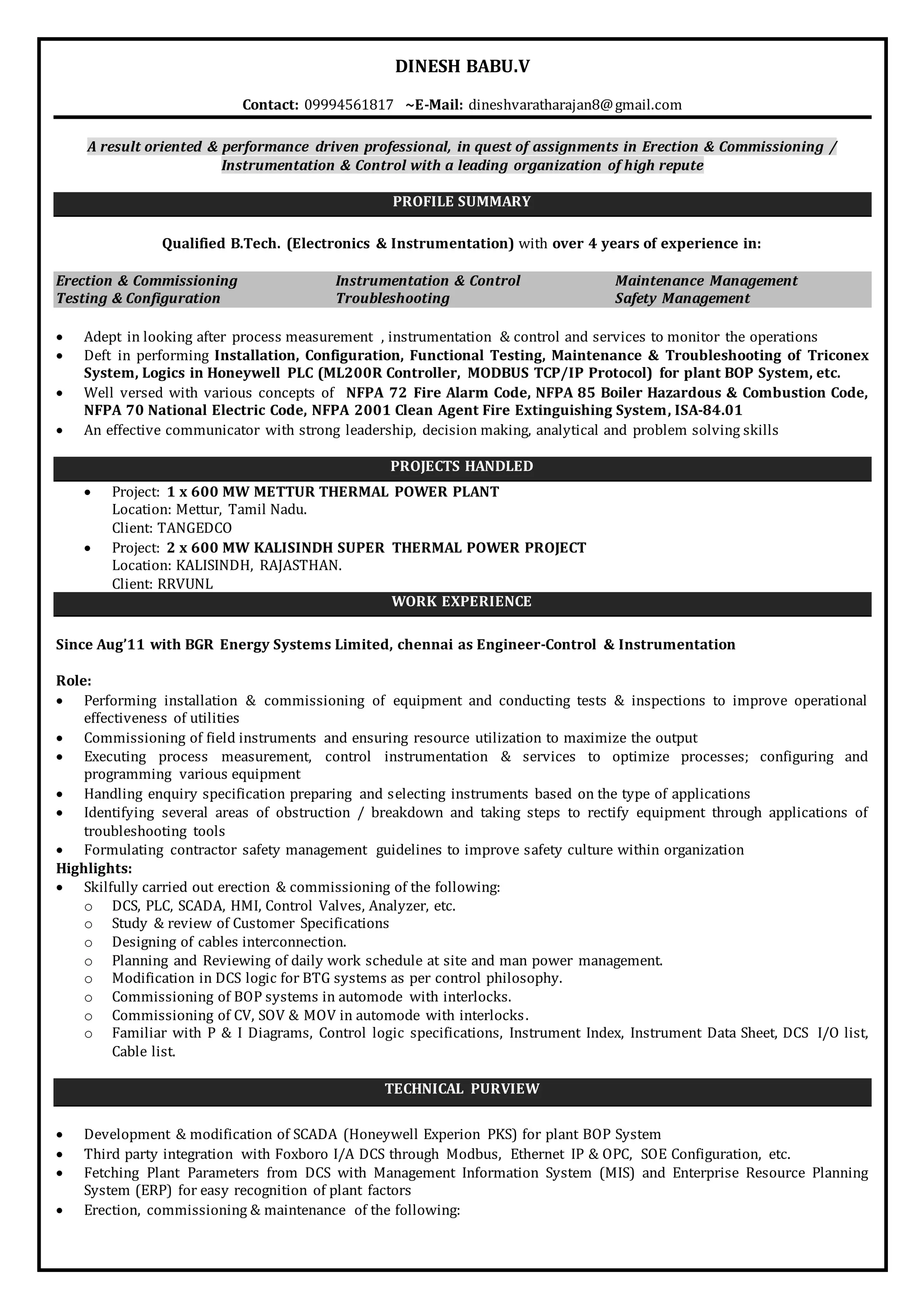 dinesh. resume | PDF