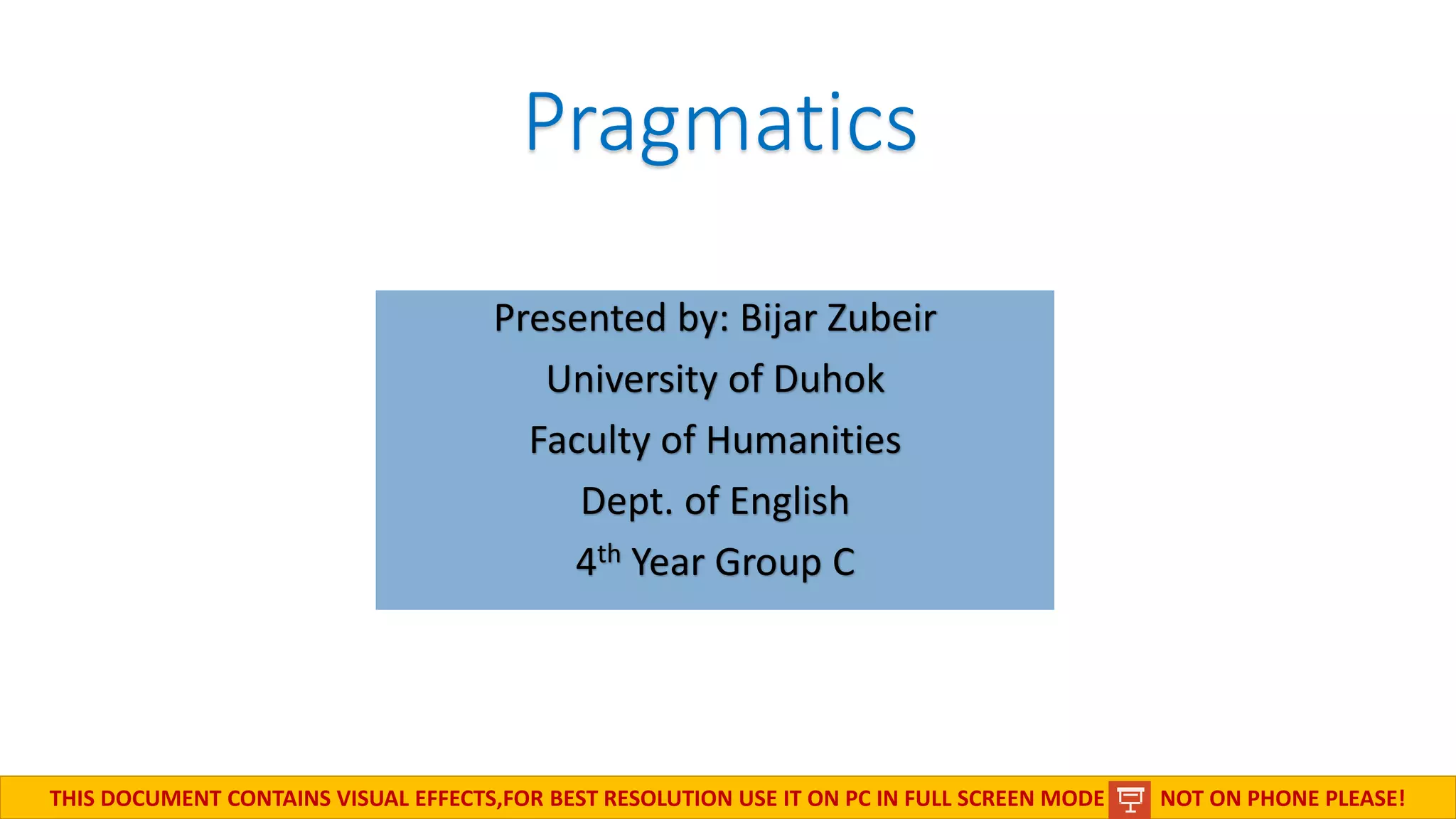 Pragmatics | PPTX