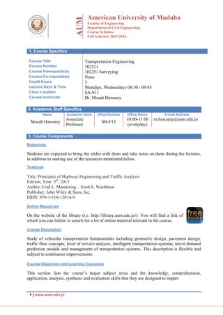 Syllabus of Transportation Engineering | PDF | Civil Engineering ...