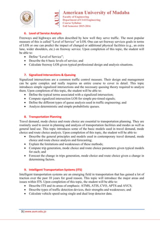 Syllabus of Transportation Engineering | PDF | Civil Engineering ...