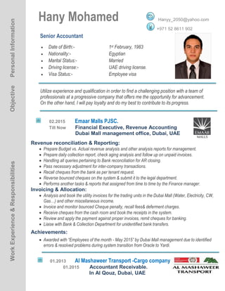 Curriculum Vitae - Hany Mohamed | PDF