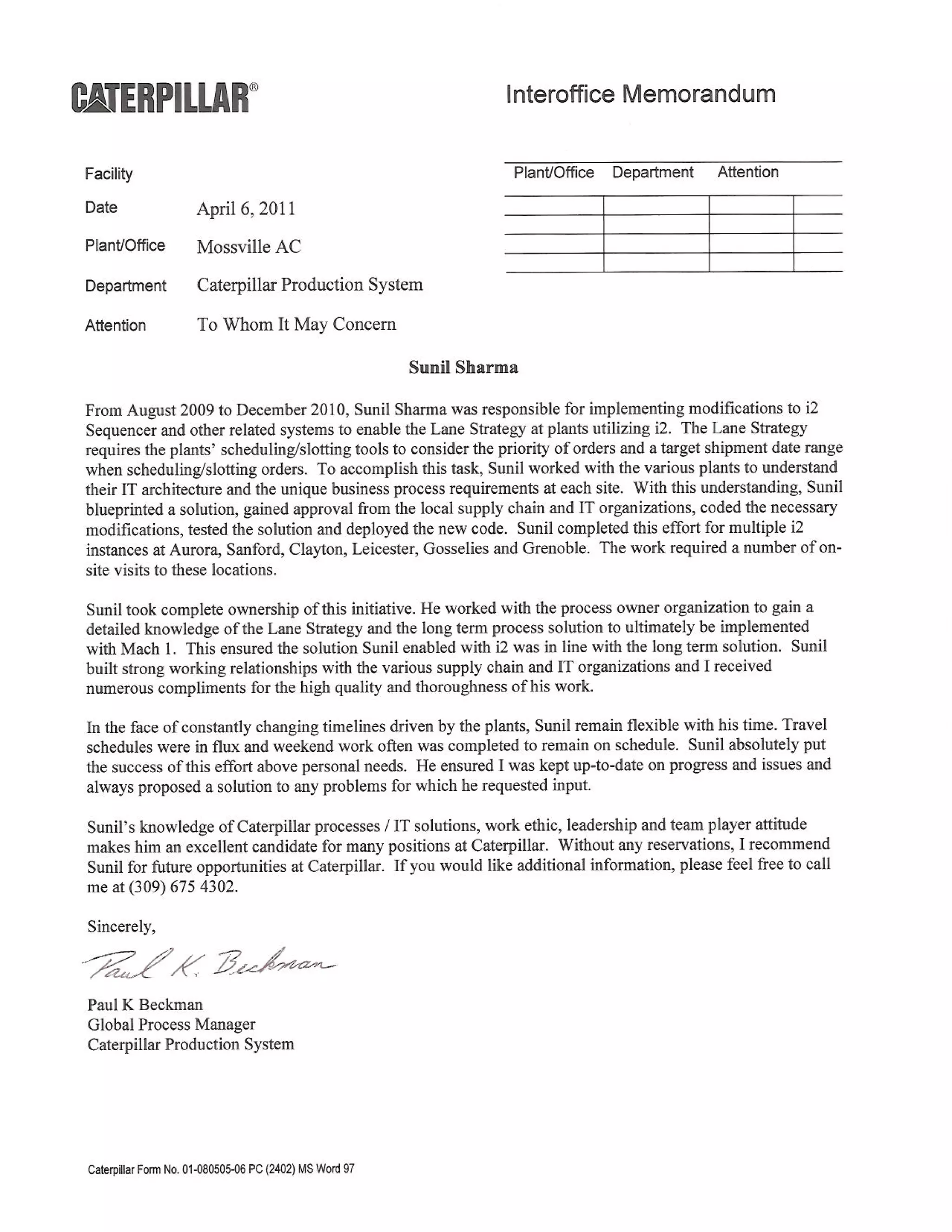 Ltr-Caterpillar-LANE | PDF