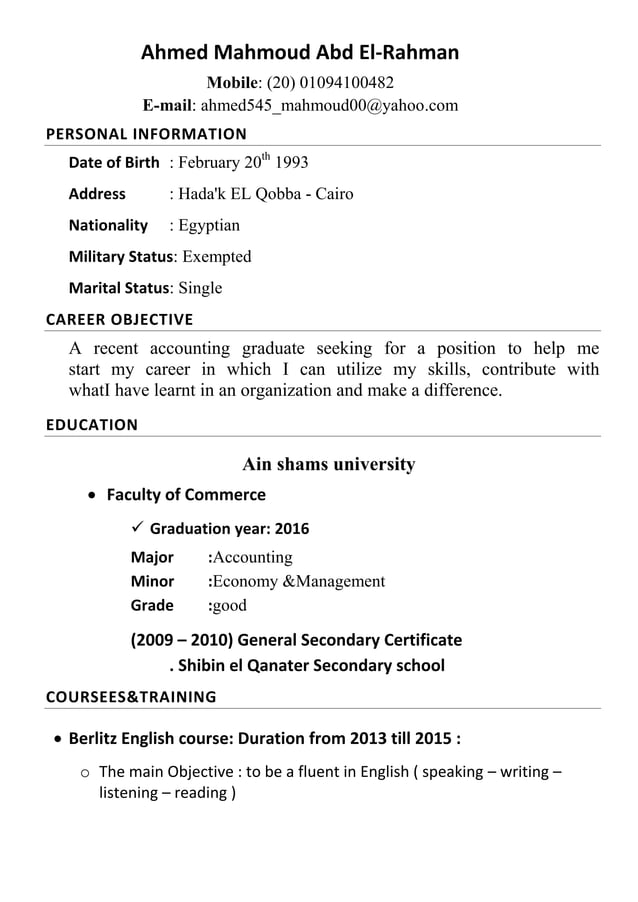 Ahmed cv | PDF
