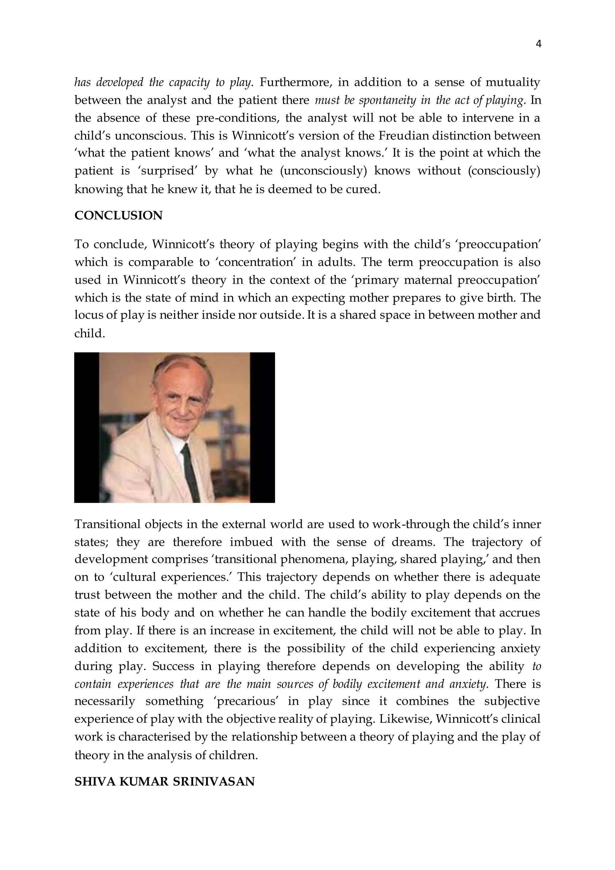 Donald Winnicott on Playing | DOCX