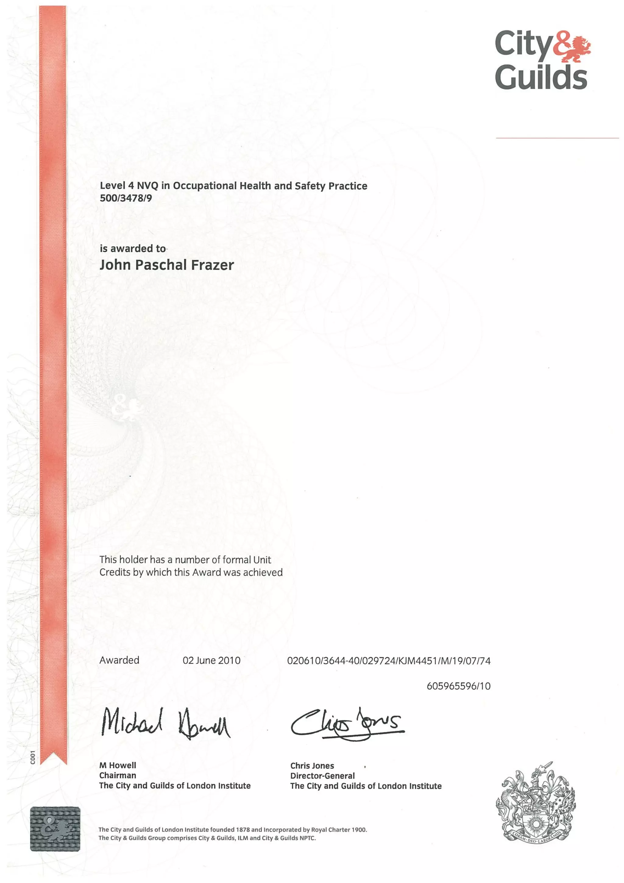 NVQ4 C&G Certificate | PDF
