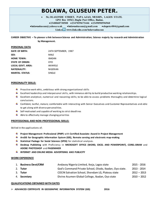 Bolawa Oluseun Peter(CV) updated | PDF
