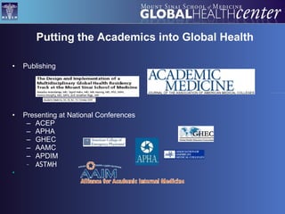 Global Health Education—Global Health Programs: Sigrid Hahn | PPT
