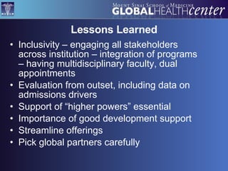 Global Health Education—Global Health Programs: Sigrid Hahn | PPT