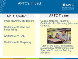 Ms Denise O'Brien, Mr Mark Halabe, Ms Hasmukh Lal & Ms Gail Tamakam - TVET Transforming Lives ...