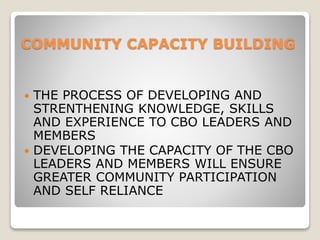 contact making and community development - praise maambira | PPTX