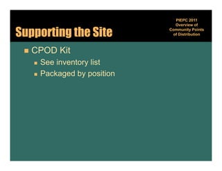 Overview of Community Points of Distribution | PDF