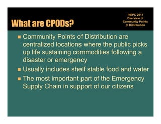 Overview of Community Points of Distribution | PDF