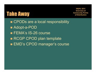 Overview of Community Points of Distribution | PDF