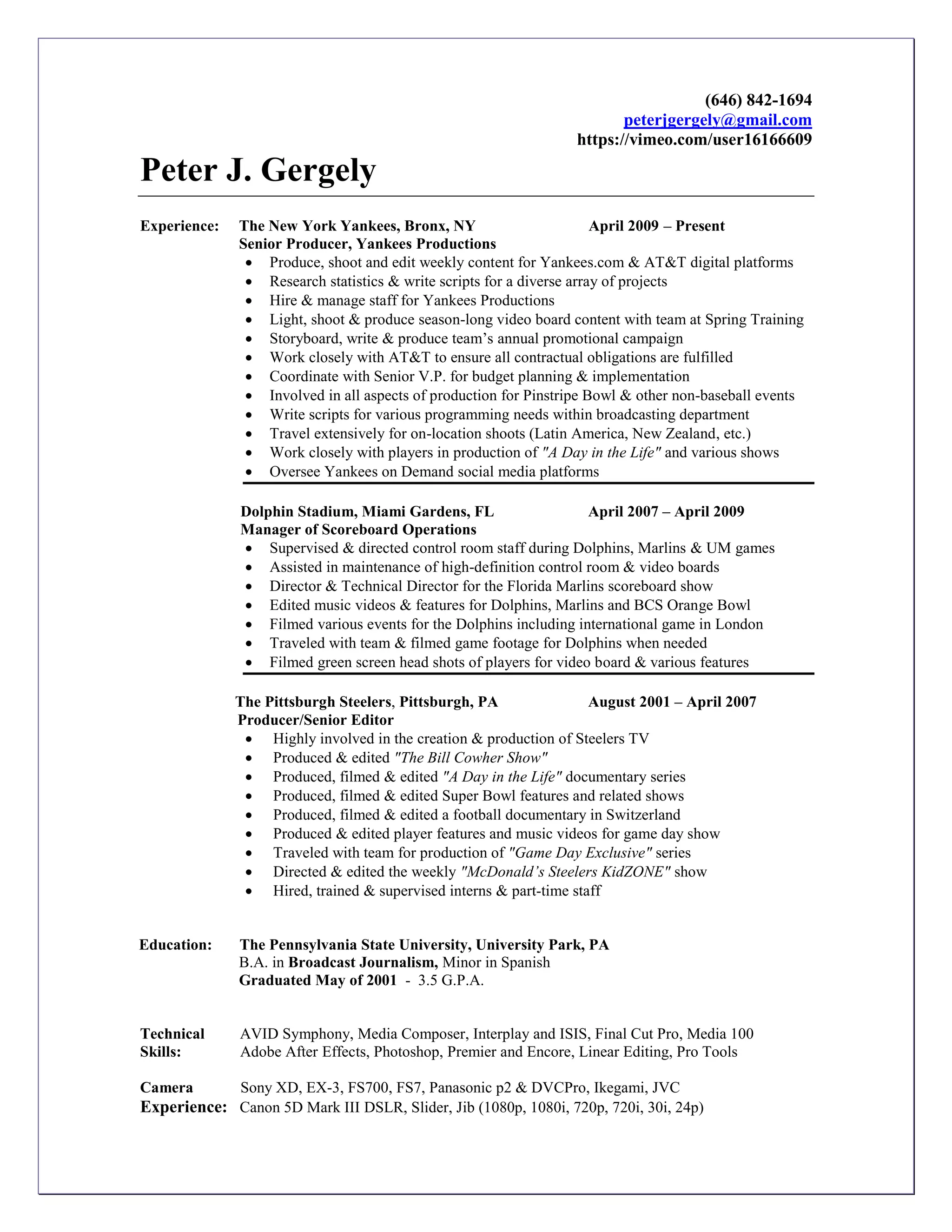 Peter Gergely Resume | PDF