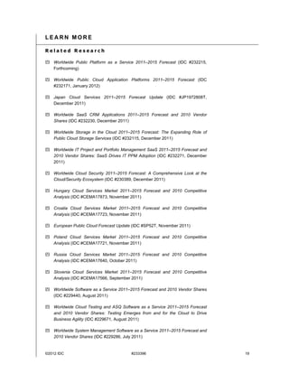 IDC Worldwide IT Cloud Services Taxonomy, 2012 | PDF