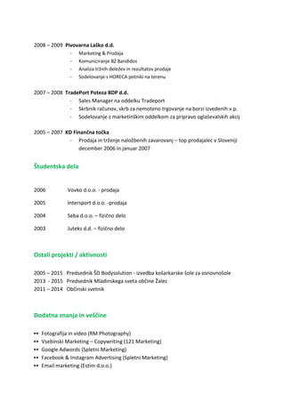 CV Žan Skok | PDF
