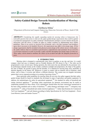 Safety-Guided Design Towards Standardization of Mowing Robots | PDF