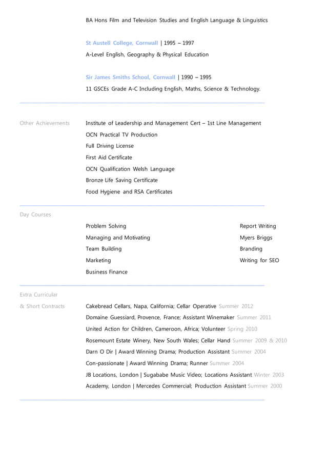 Kirsty Wood CV Mar 2016 WORD | DOCX | Advertising Industry | Industries
