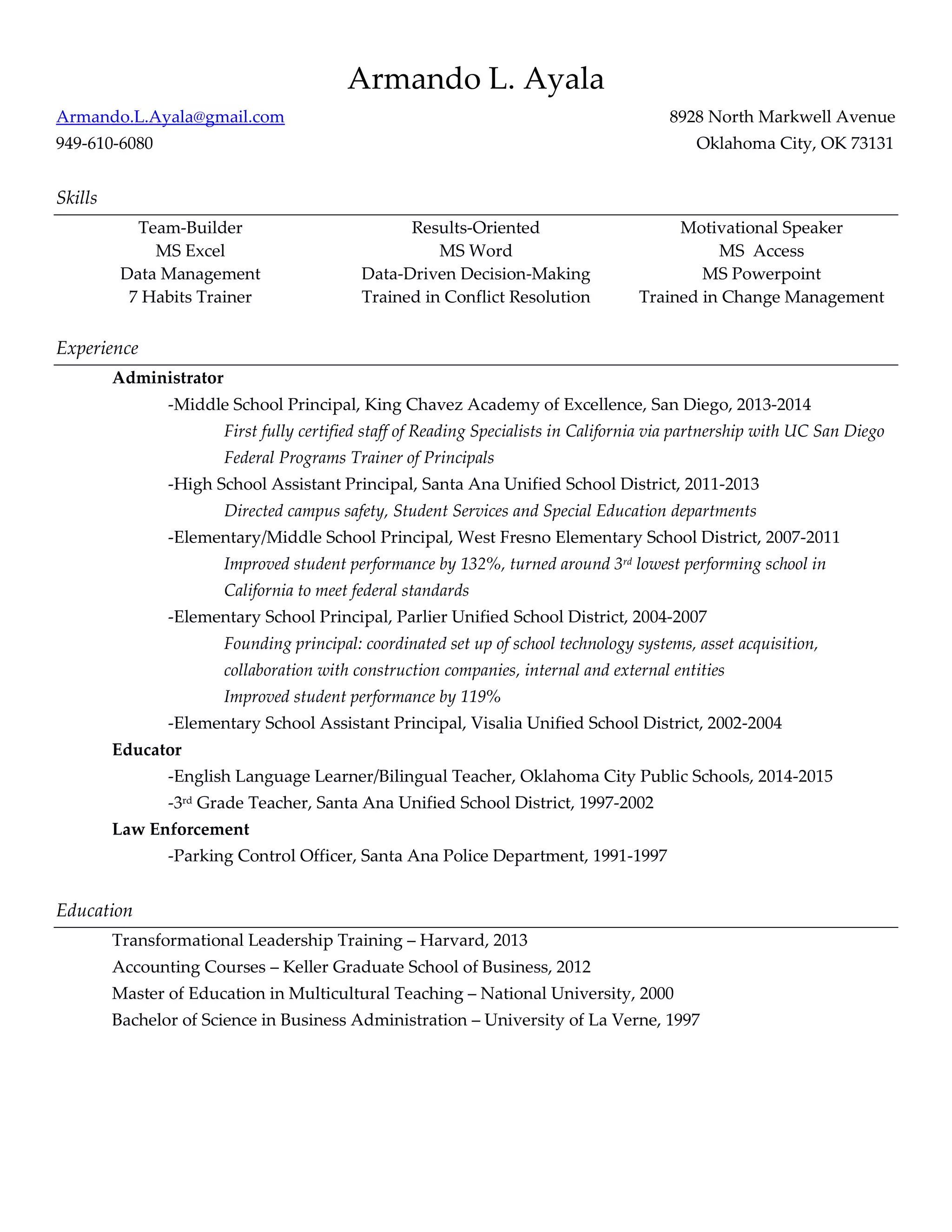 Armandoayalaresume Pdf 