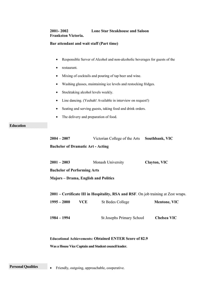 Curriculum Vitae Gerard Lane | DOC