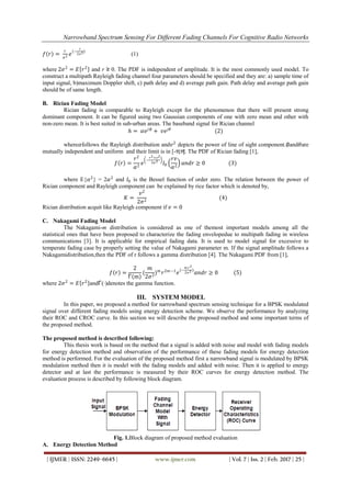 Narrowband Spectrum Sensing for Different Fading Channels for Cognitive Radio Networks | PDF ...