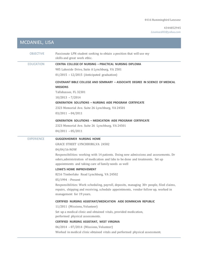 Lisa McDaniel Resume (3) | PDF
