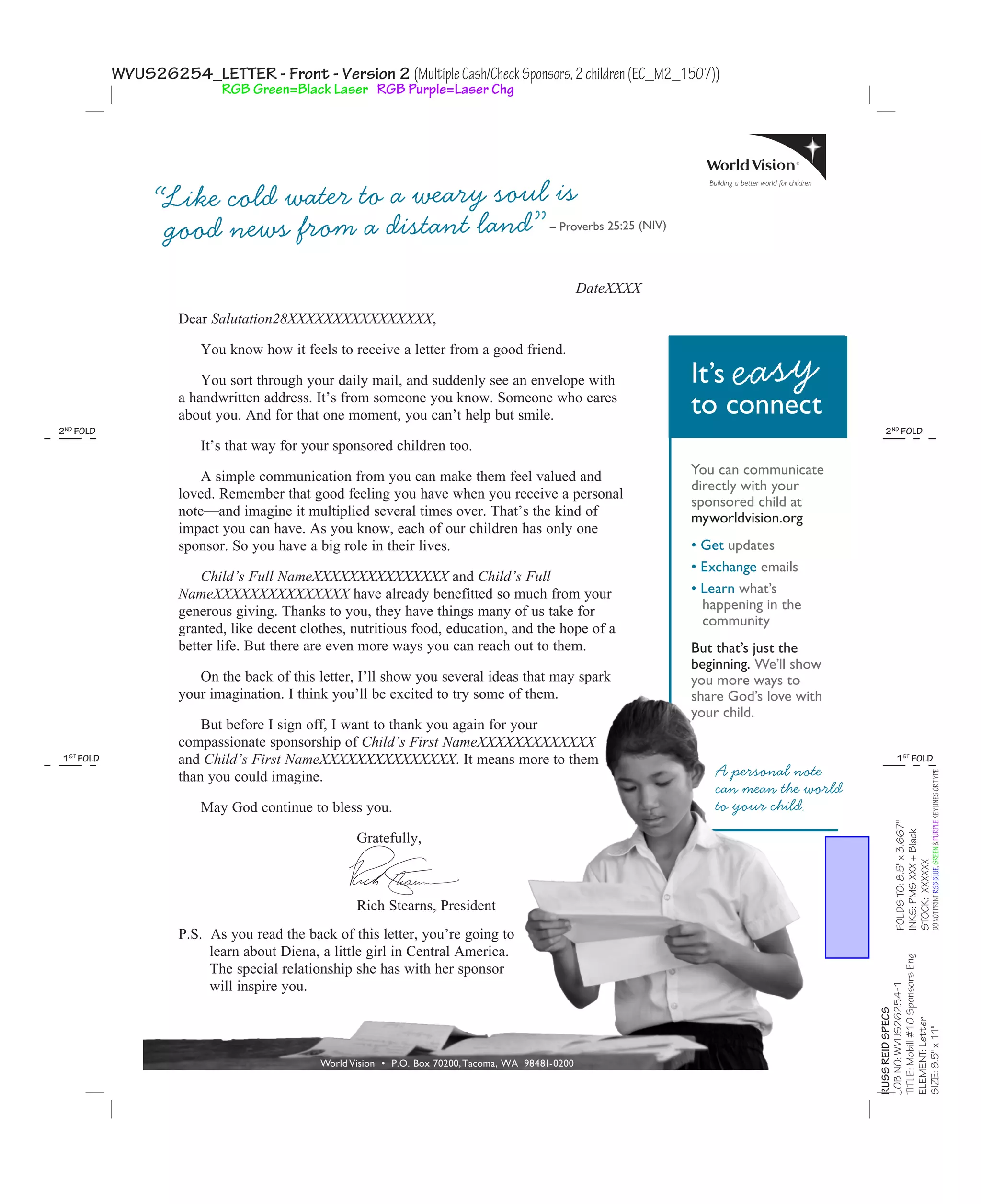 World Vision Appeal Letter-Diena | PPT