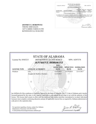 Alabama Life and Health Insurance License | PDF