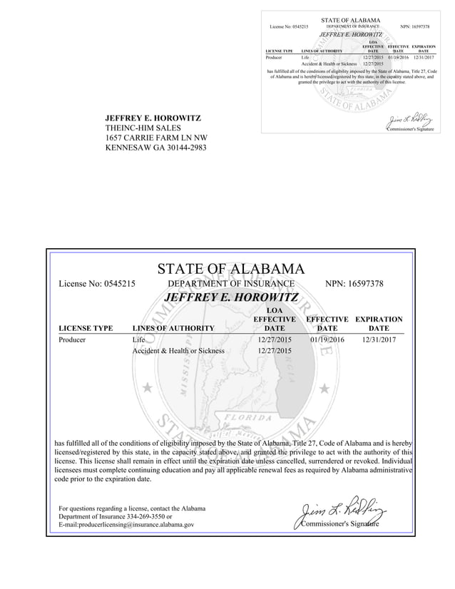 Alabama Life and Health Insurance License | PDF