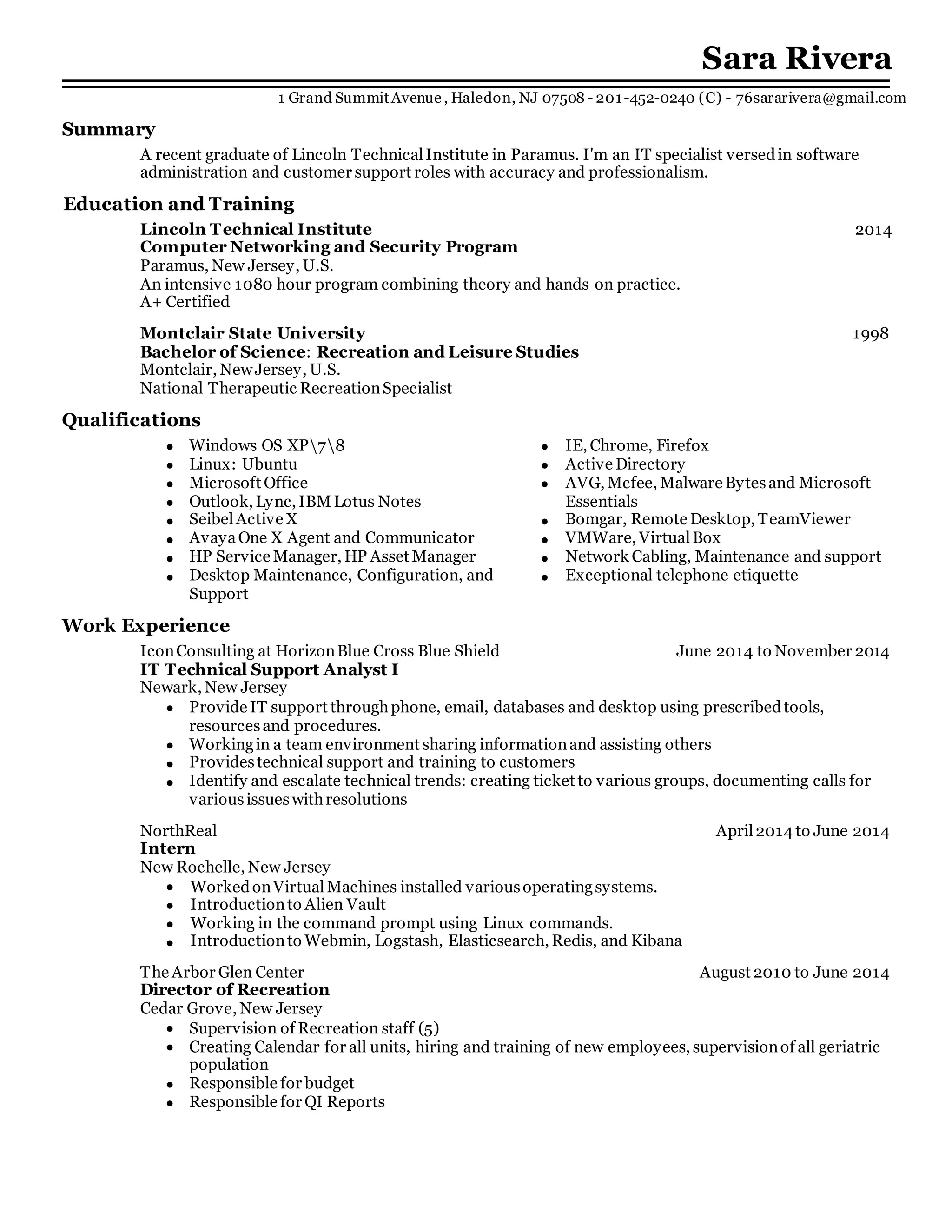 Sara Rivera Resume | PDF