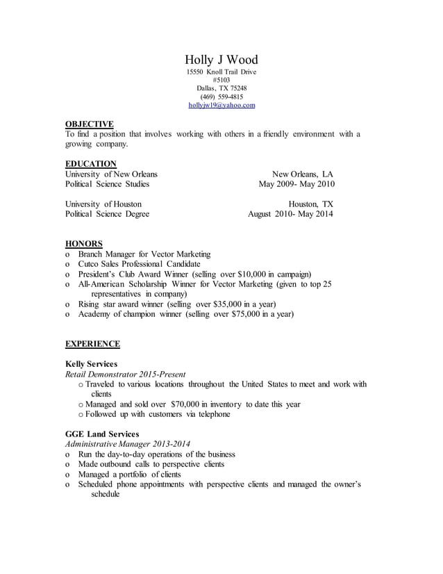 Holly's Resume (1) | PDF
