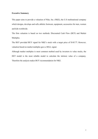 Nike Valuation | PDF