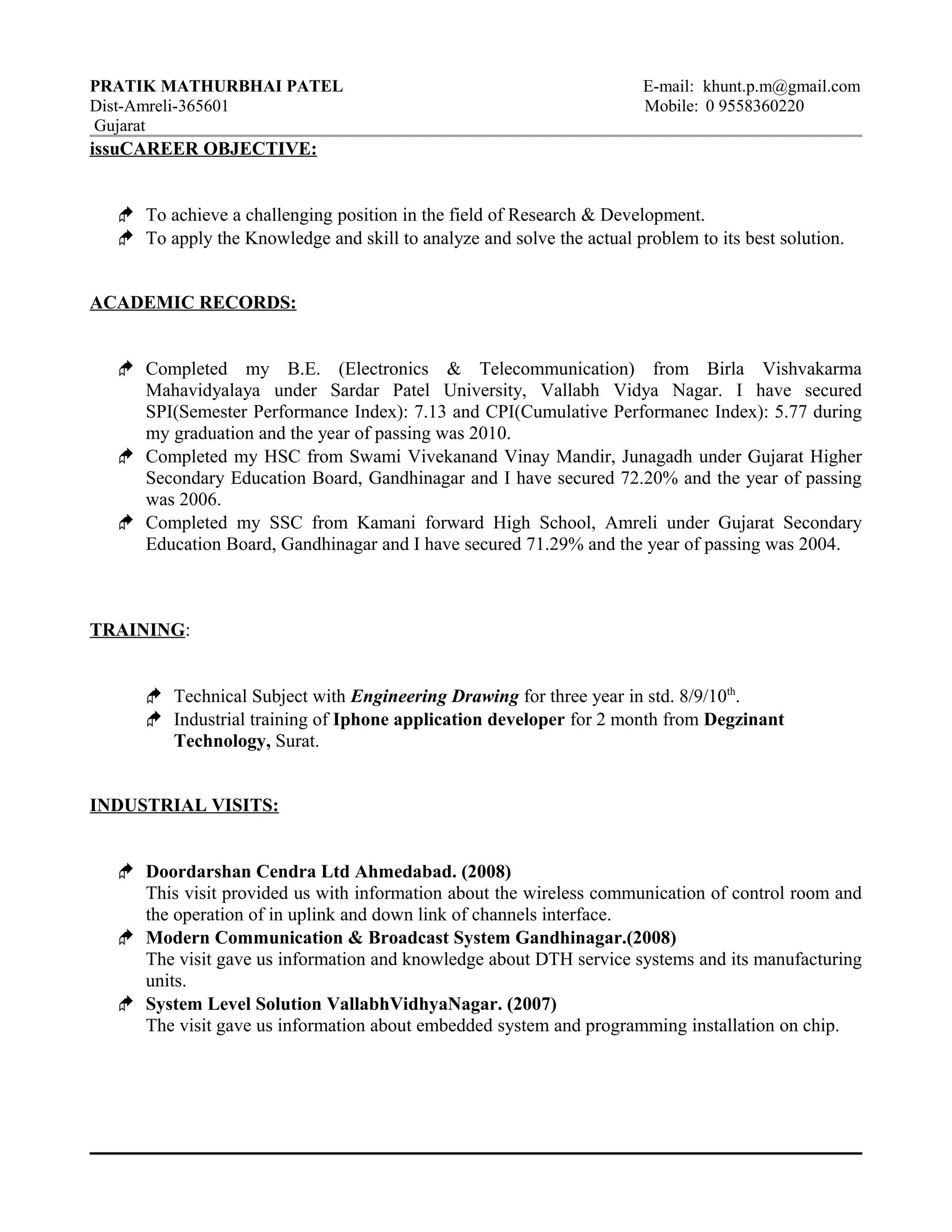 pratik_pate_Resume | DOC