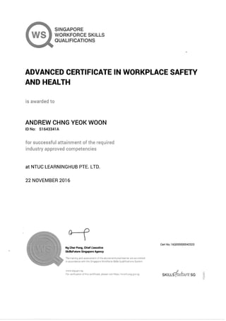 WSH Construction Certificate | PDF