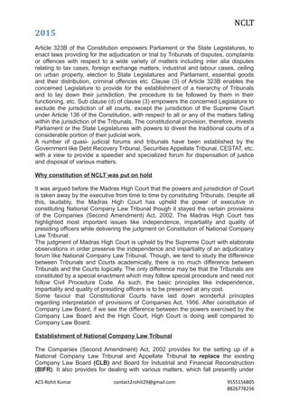 Article on NCLT | PDF