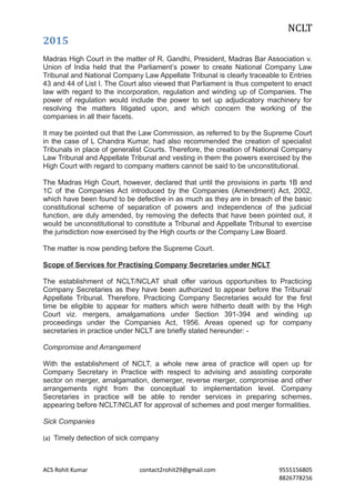 Article on NCLT | PDF