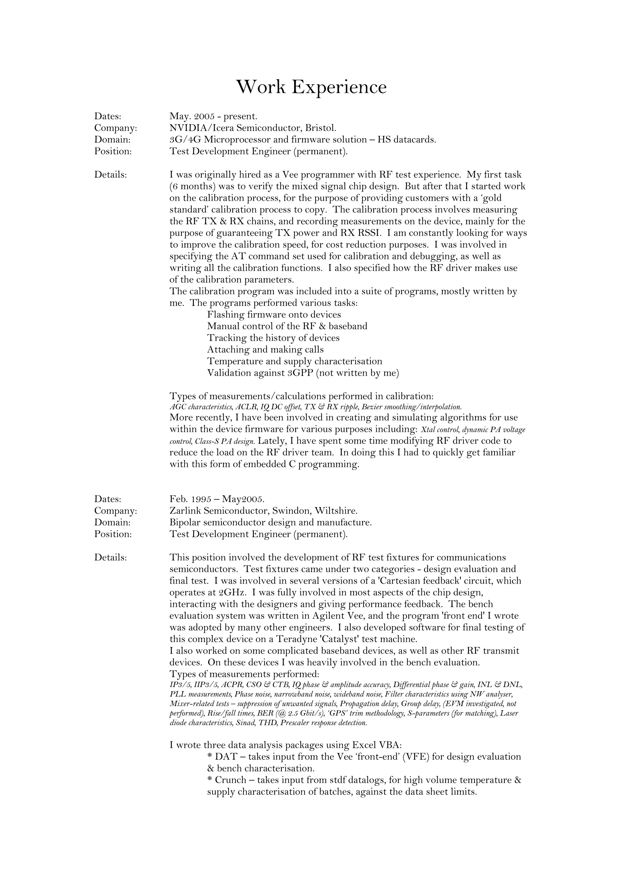 David's Curriculum Vitae | DOC