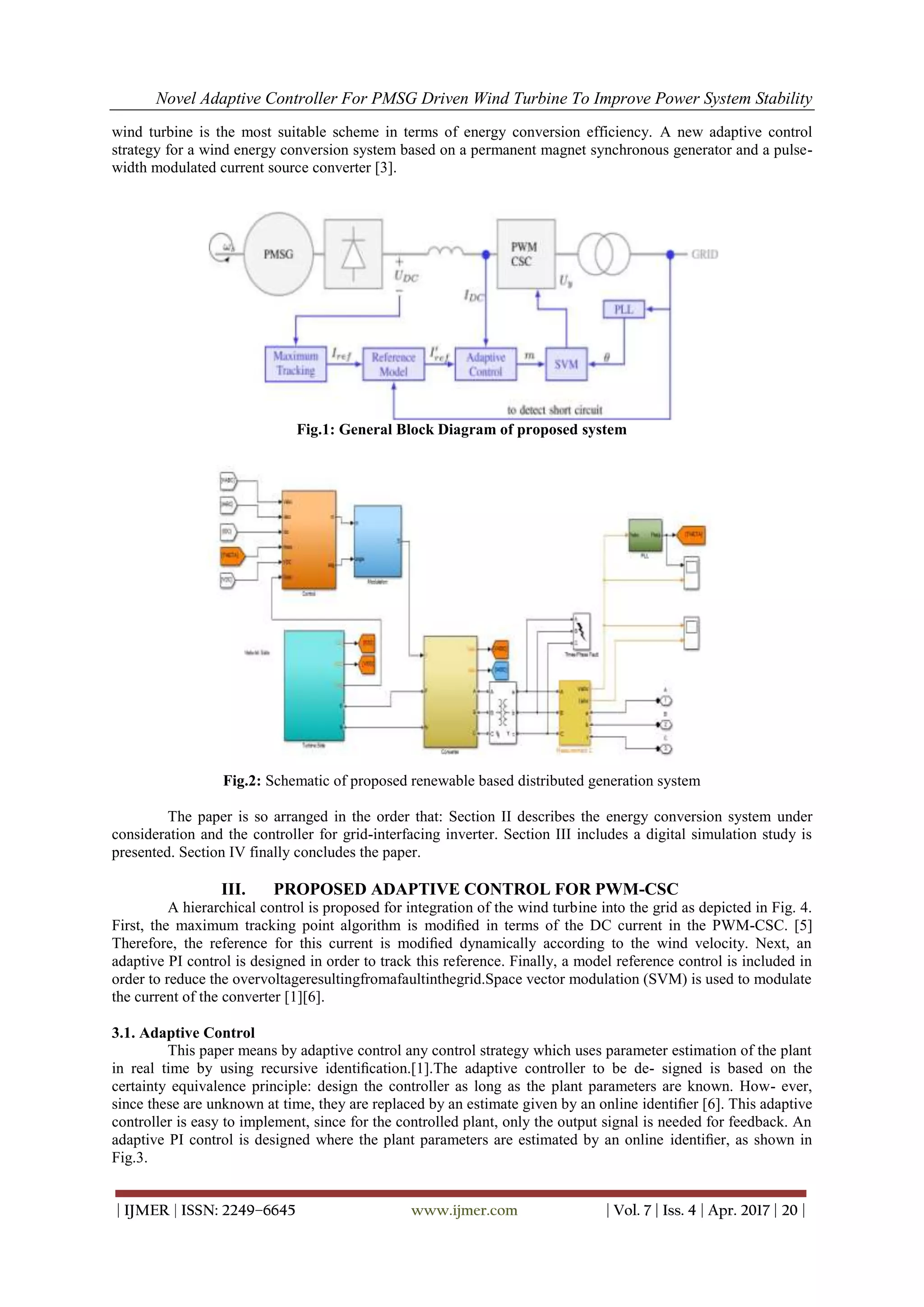 Novel Adaptive Controller for PMSG Driven Wind Turbine To Improve Power System Stability | PDF