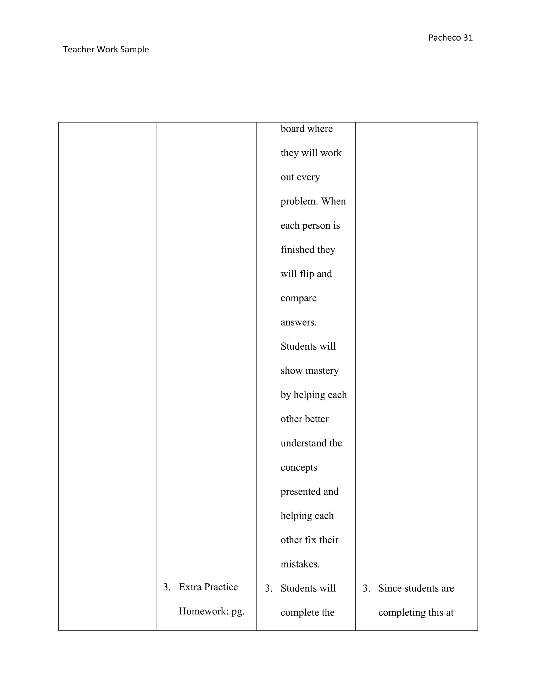 Teacher Work Sample | PDF