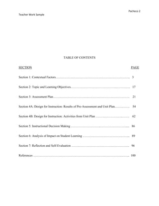 Teacher Work Sample | PDF