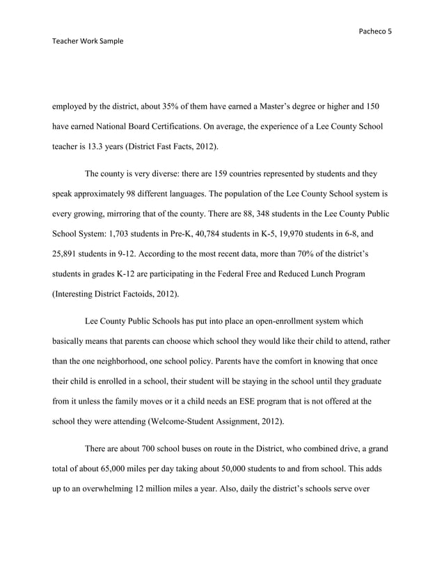 Teacher Work Sample | PDF