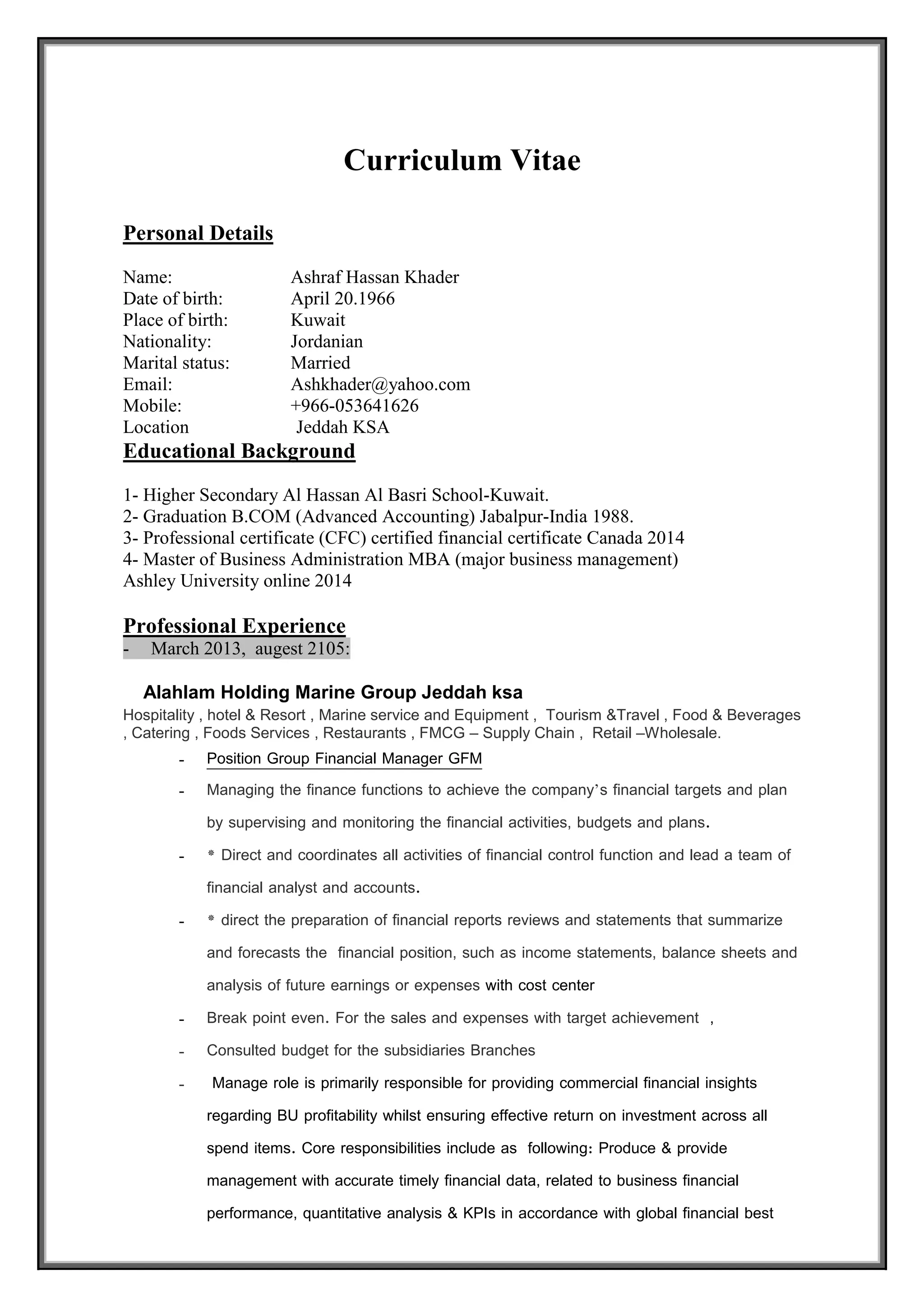 curriculum vitae-Ashraf pdf 4 | PDF