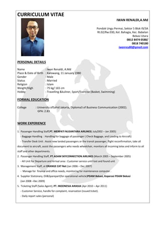 CURRICULUM VITAE Iw (Eng)New | PDF