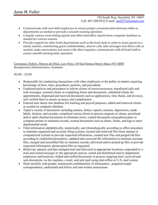 Anne Fuller - Resume | PDF