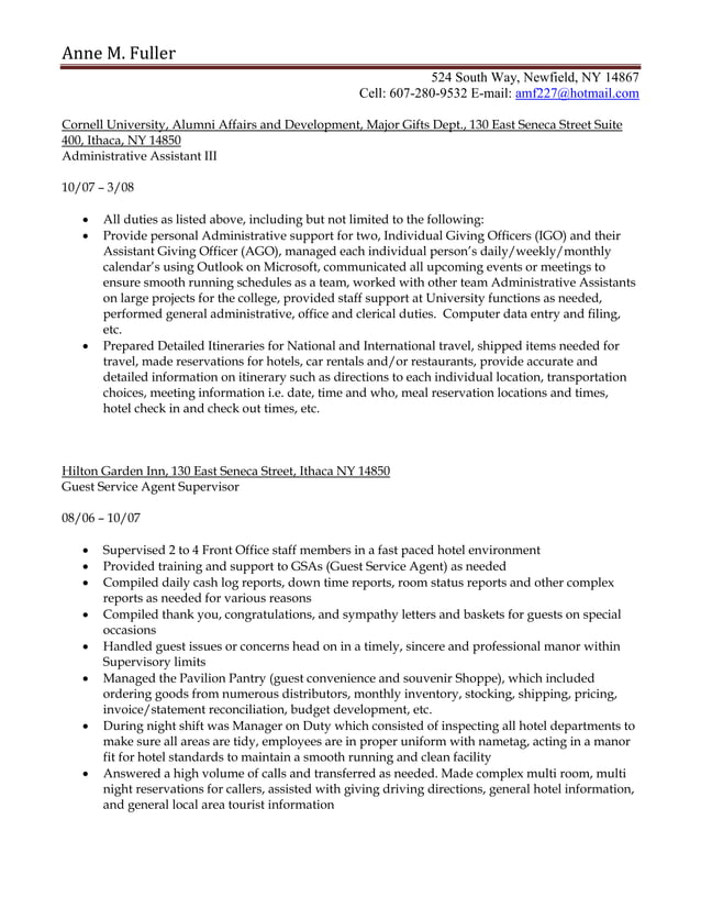 Anne Fuller - Resume | PDF
