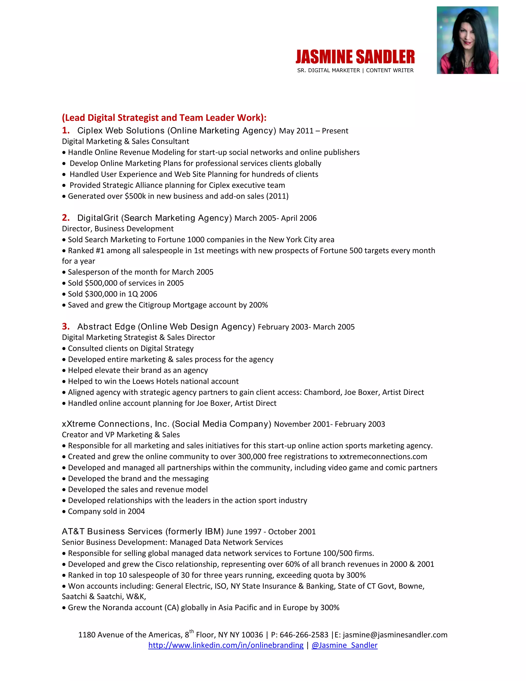 Jasmine Sandler Resume 2015 | PDF