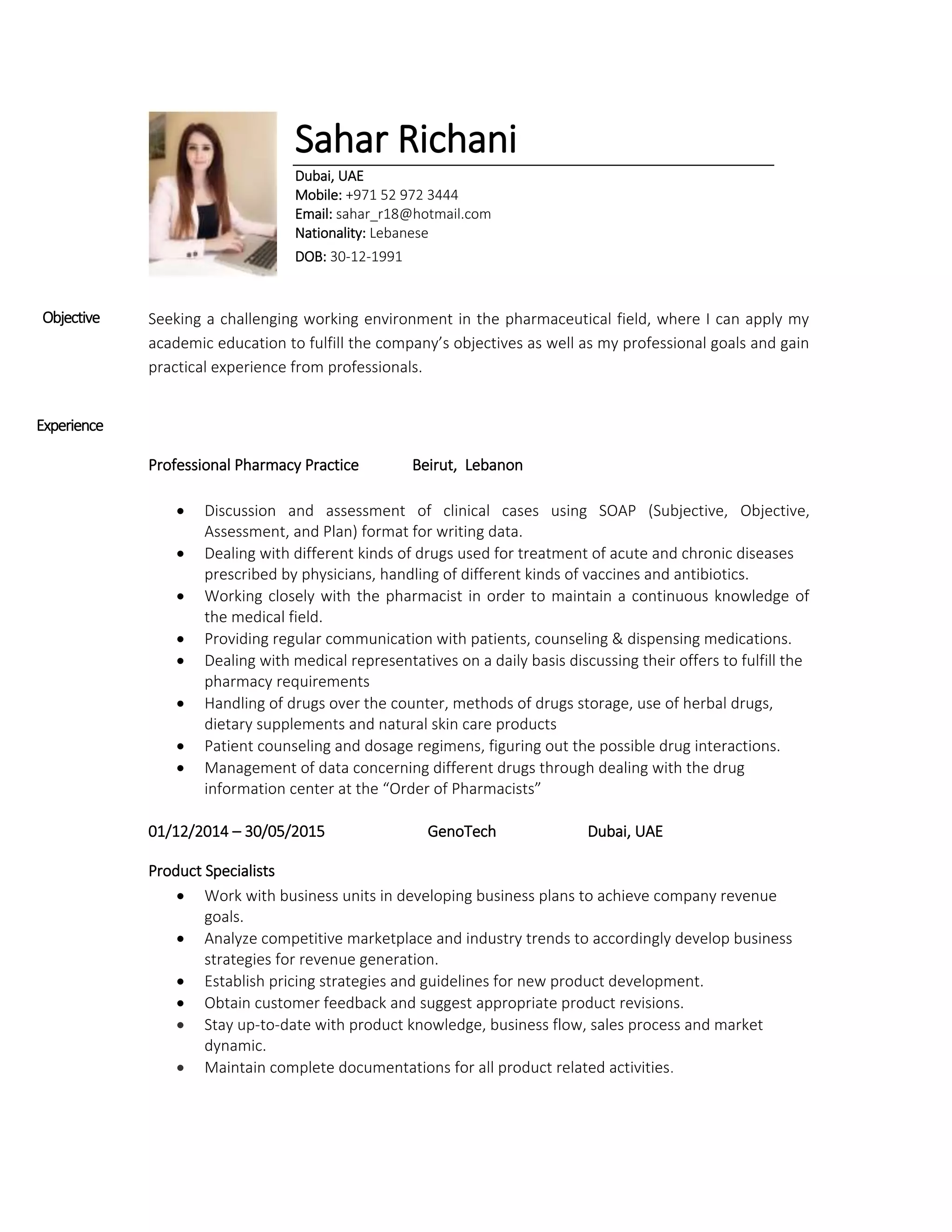 Sahar's CV | PDF